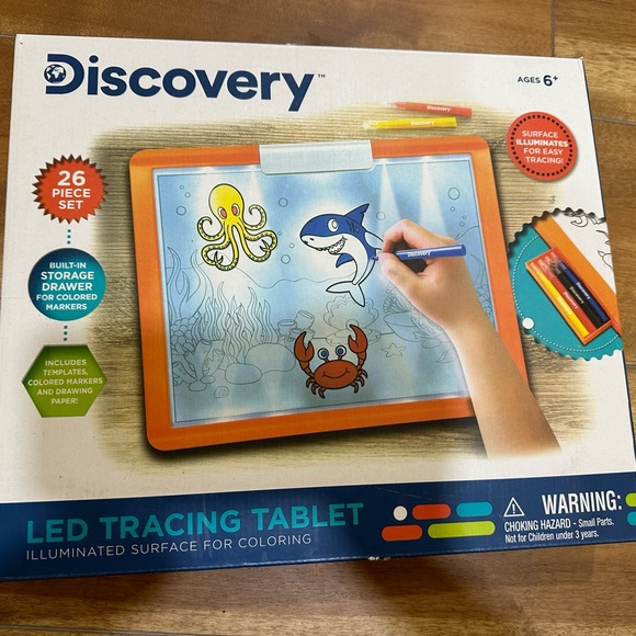 Toys | Discovery Kids Led Lighted Tracing Tablet 26piece Set W Pencils ...